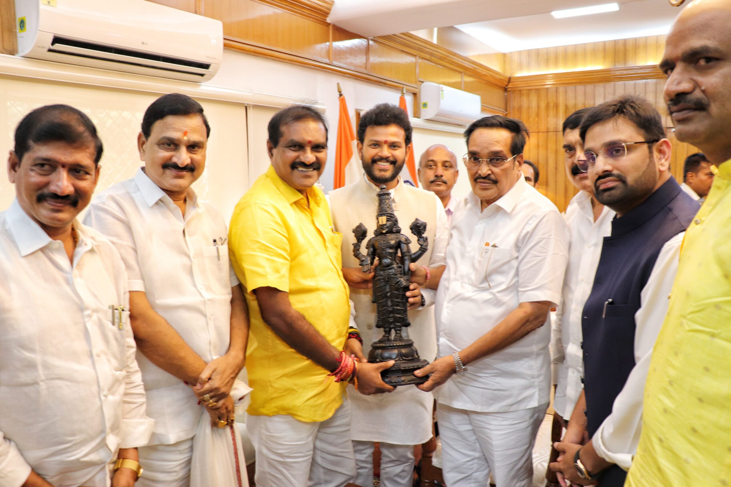 Civil Aviation Minister RamMohan Naidu along with Andhra Irrigation ...